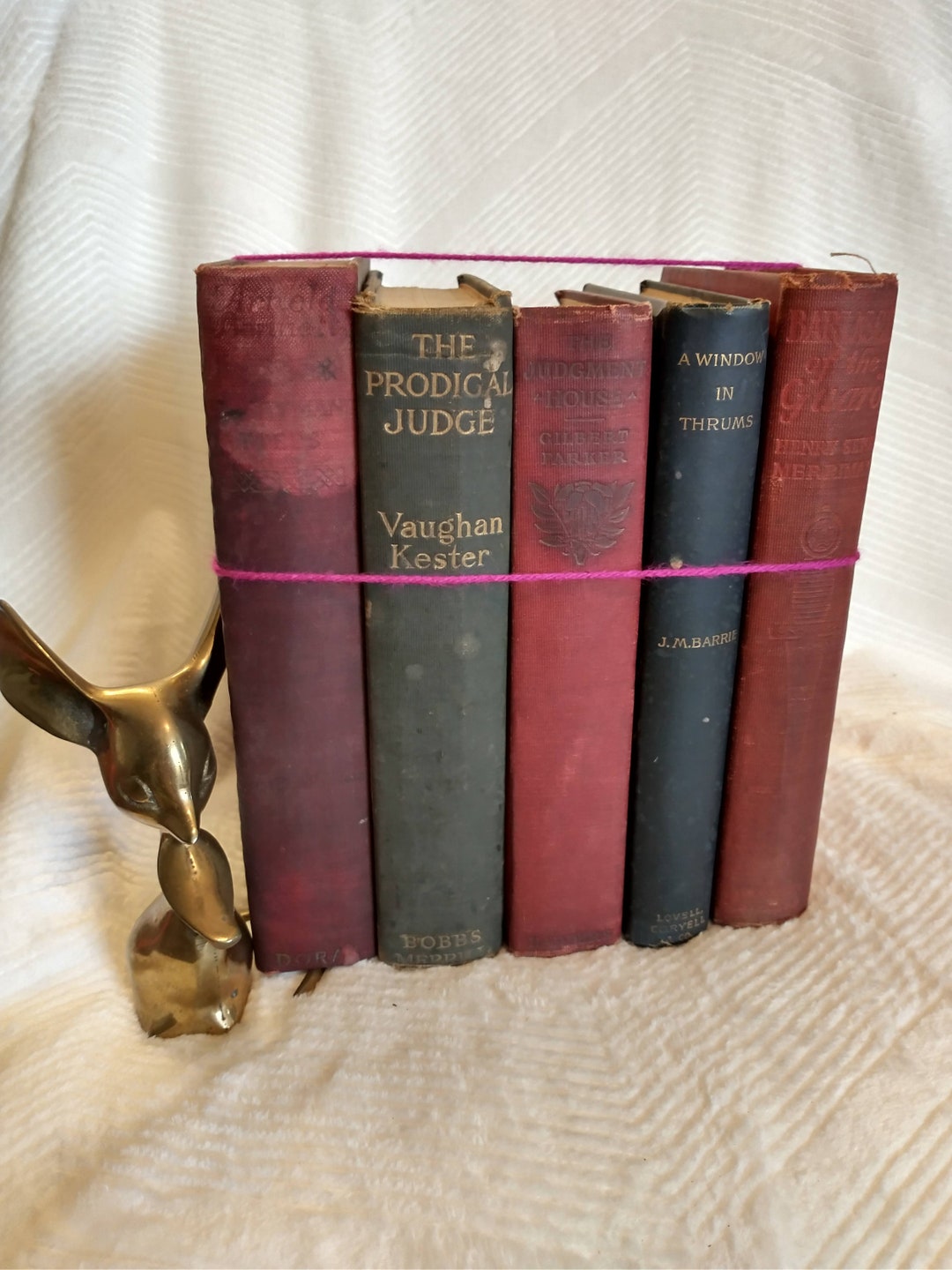 Antique Book Stack Decor Vintage Red/green/blue Stack of Books ...