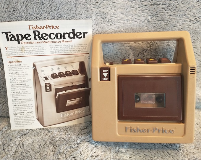 1980s Fisher Price Tape Recorder W/ Original Instructions | Vintage ...