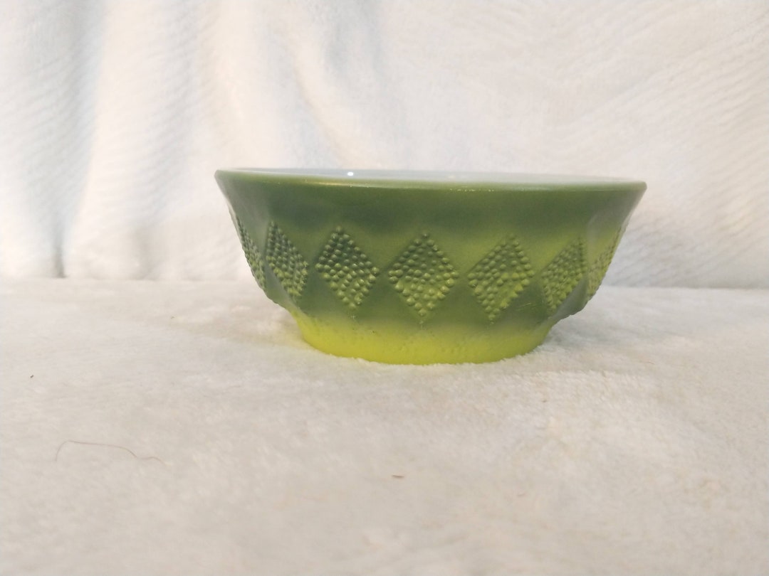 Fire King Kimberly Pattern Bowl in Green Ombre Green Kimberly Bowl by ...