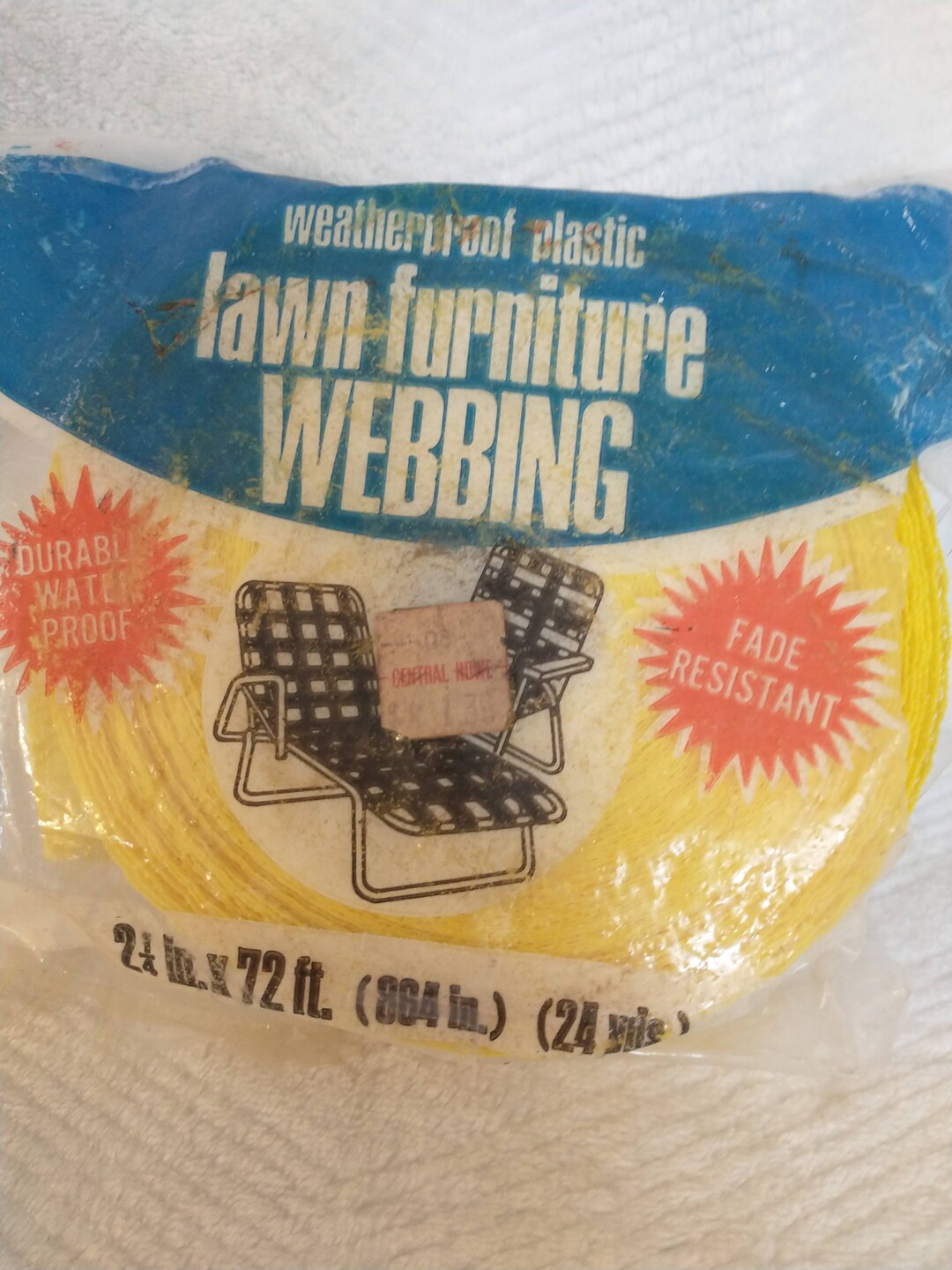 Vintage Yellow Lawn Chair Webbing Kit: Full Roll, New Old Stock - Etsy