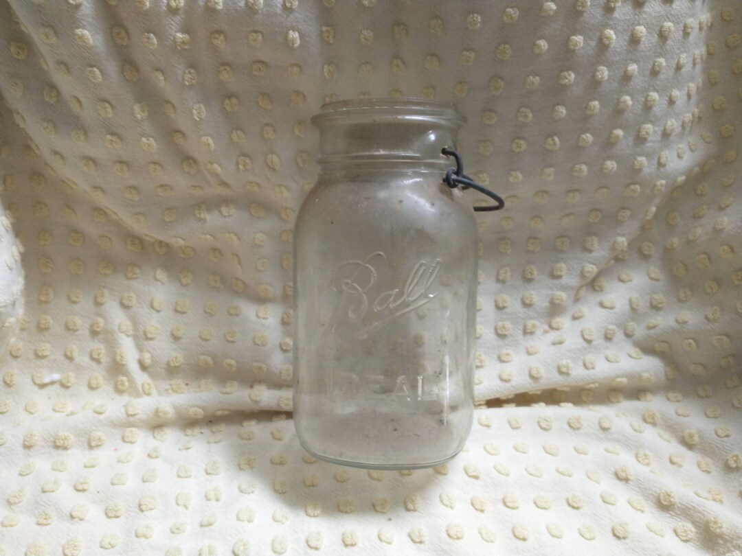 1910-23 Authentic Vtg Clear Ball IDEAL Mason Jar Un-numbered Rare Ball ...