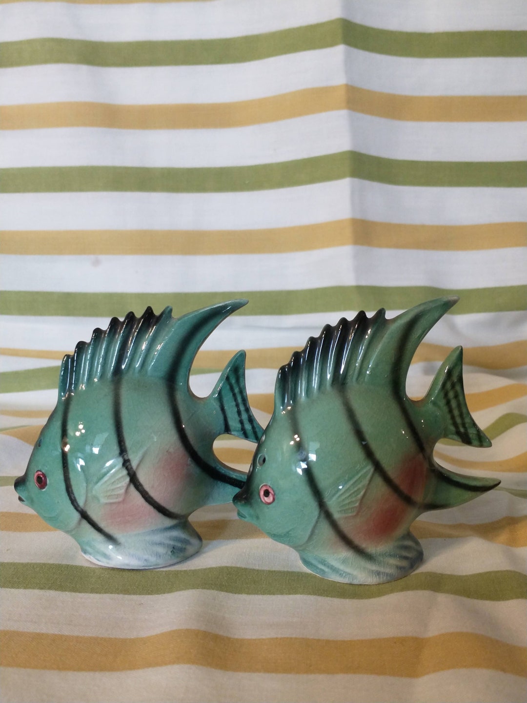 Green Fish Salt and Pepper Shakers | Vintage Salt and Pepper Fish ...