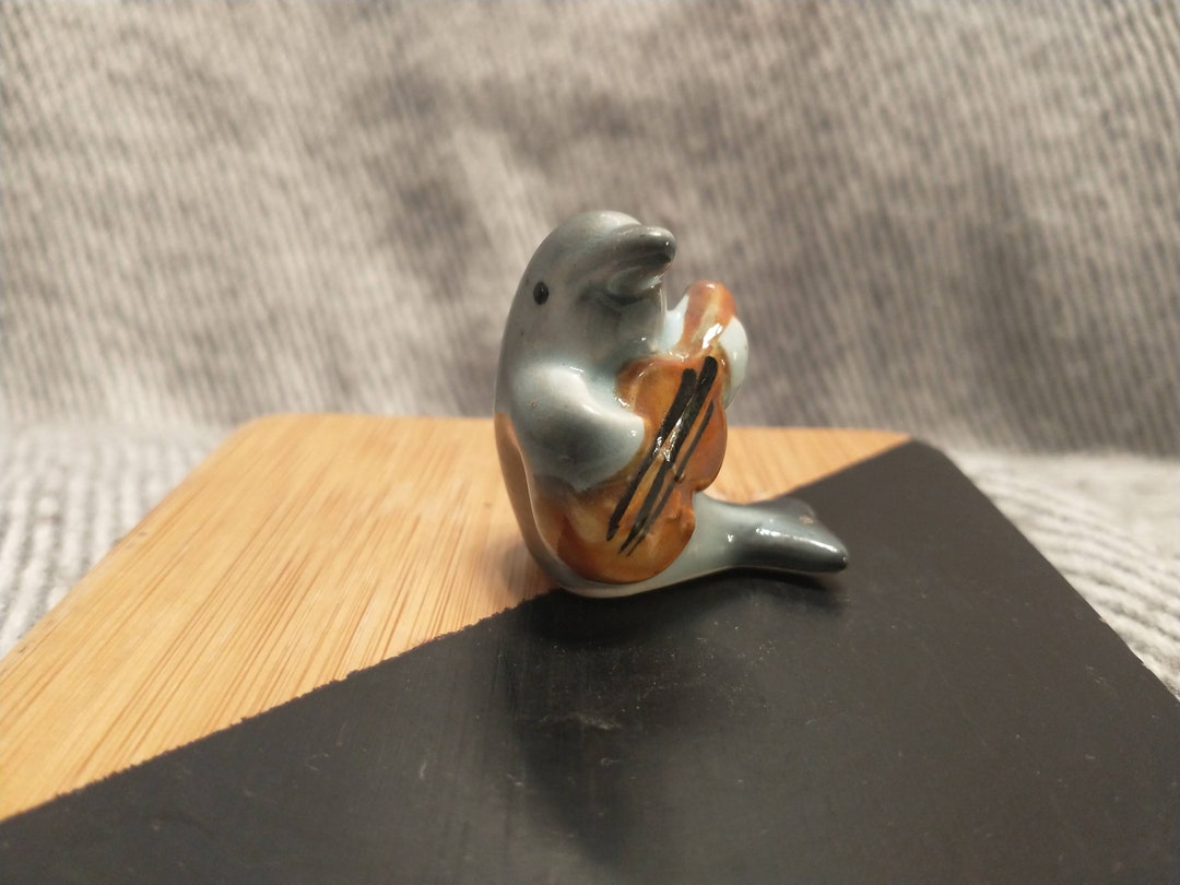 Dolphin Figurine | Vintage Dolphin Playing Instrument Figurine ...