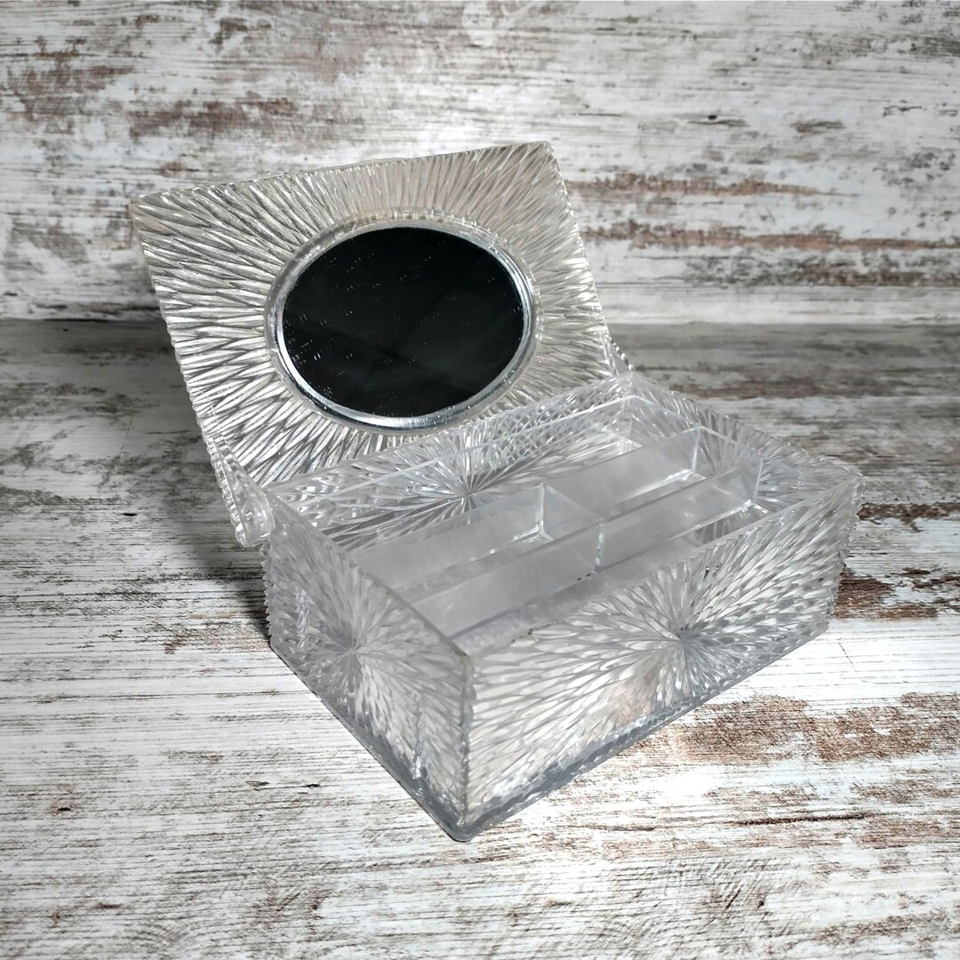 Acrylic Plastic Starburst Jewelry Box | Vintage Acrylic Trinket Box ...