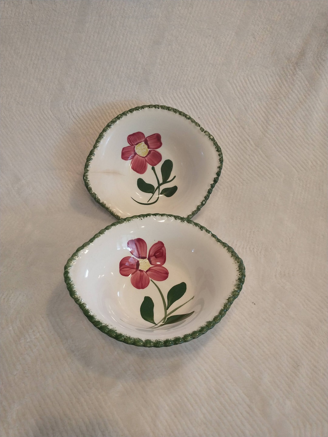 Blue Ridge Pottery Hand Painted Bowl Set of 2 SEE DESCRIPTION Vintage ...