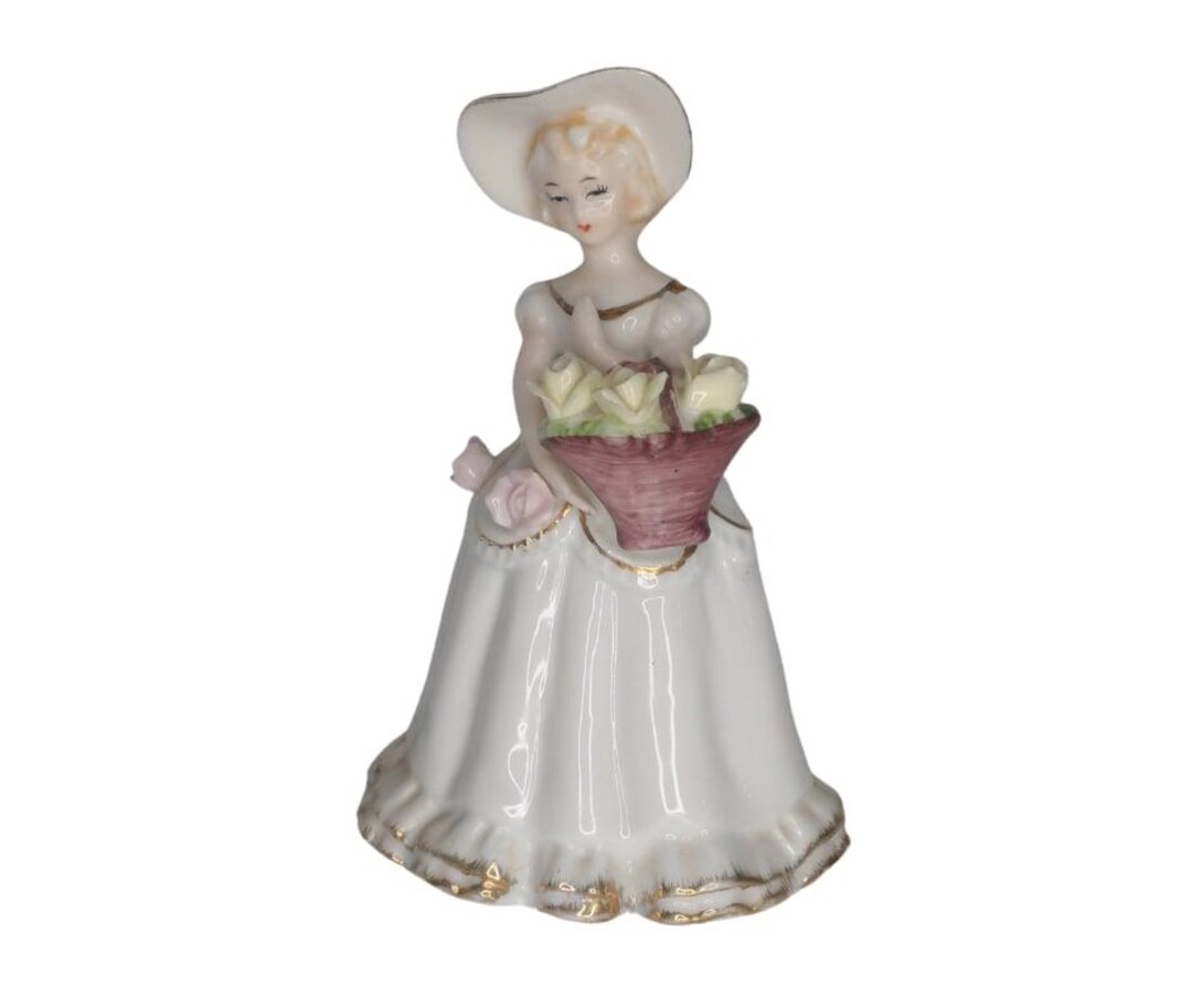 Chadwick Japan Lady Figurine Vintage Lady Fig. W/ Flower Basket by ...