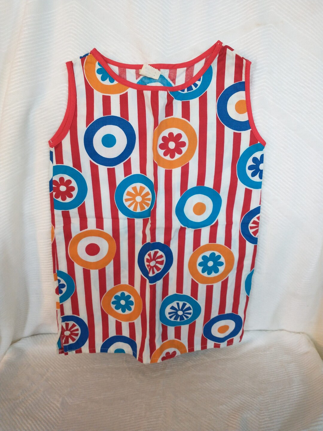 Groovy Kids Tunic | Children's Dress/tunic in Red/orange/blue Stripe ...