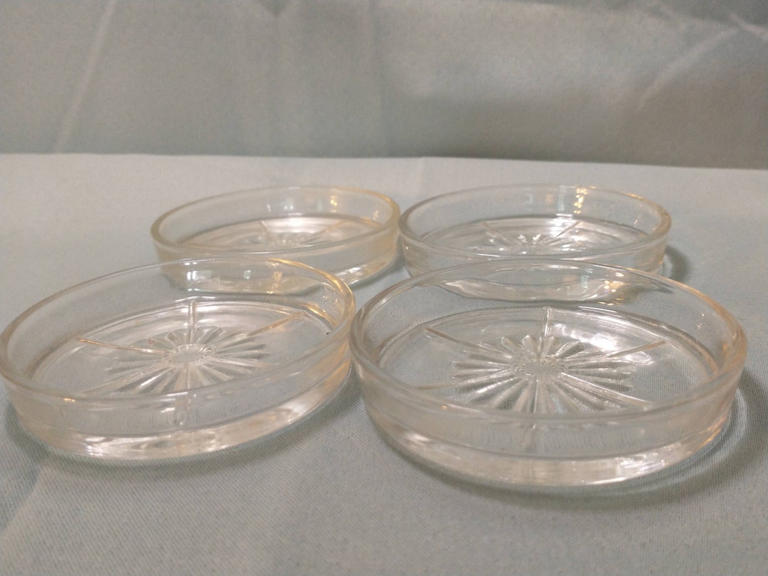Gorgeous Mid Century Modern Coaster Set Vtg Clear Glass - Etsy