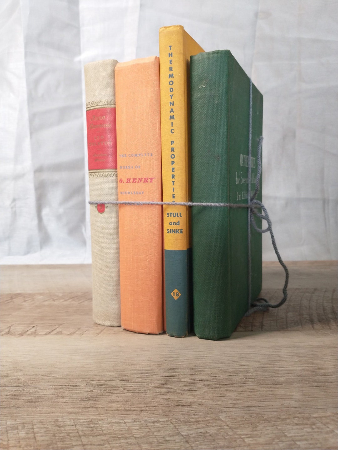 Rainbow Book Stack Decor | Vintage Rainbow Colored Stack of Books | Decorative Books by Color ...