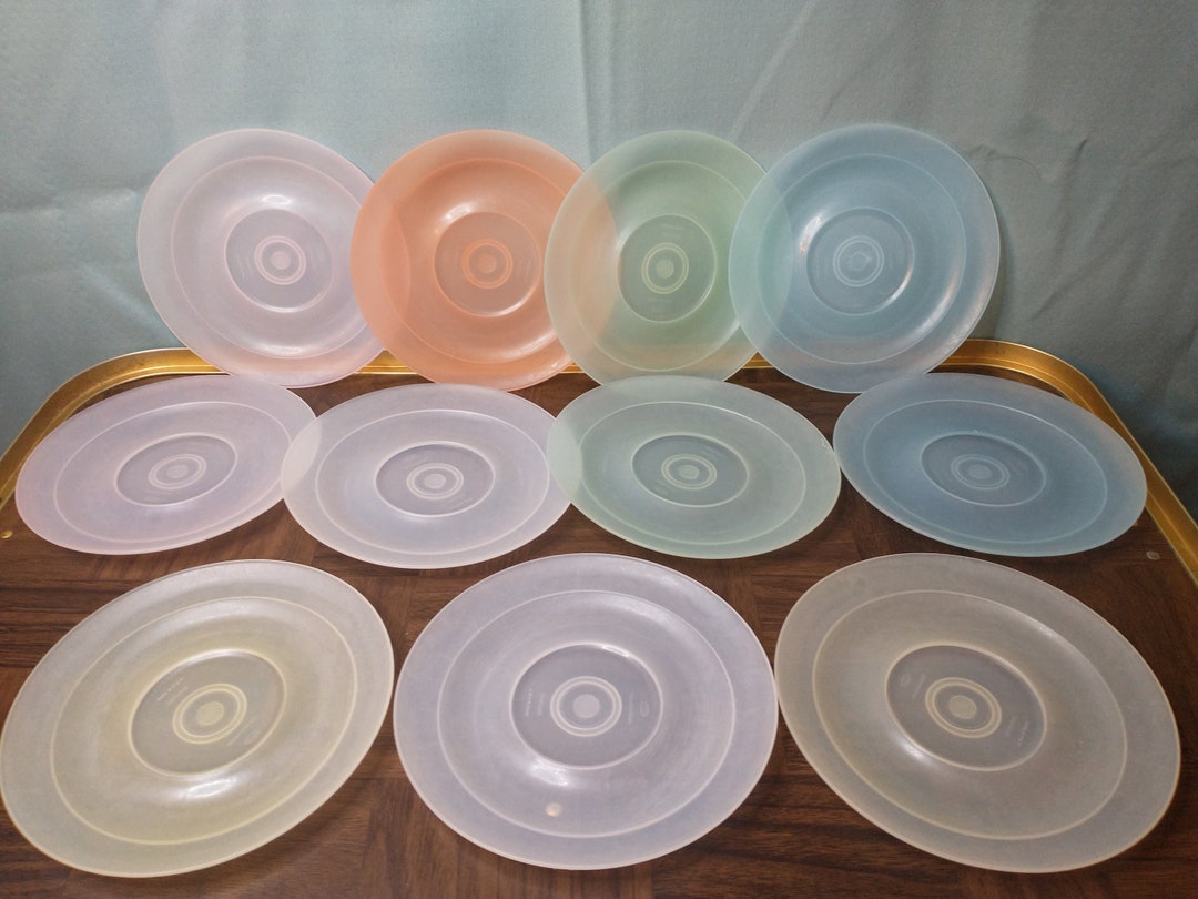 Vintage Tupperware Millionaire Line Pastel Saucers Set of 11 ...