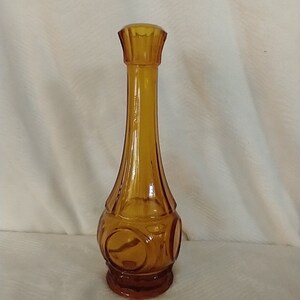 1970s Wheaton Glass Bullseye 9" Vase | Amber Glass 9" Wheaton Vase ...