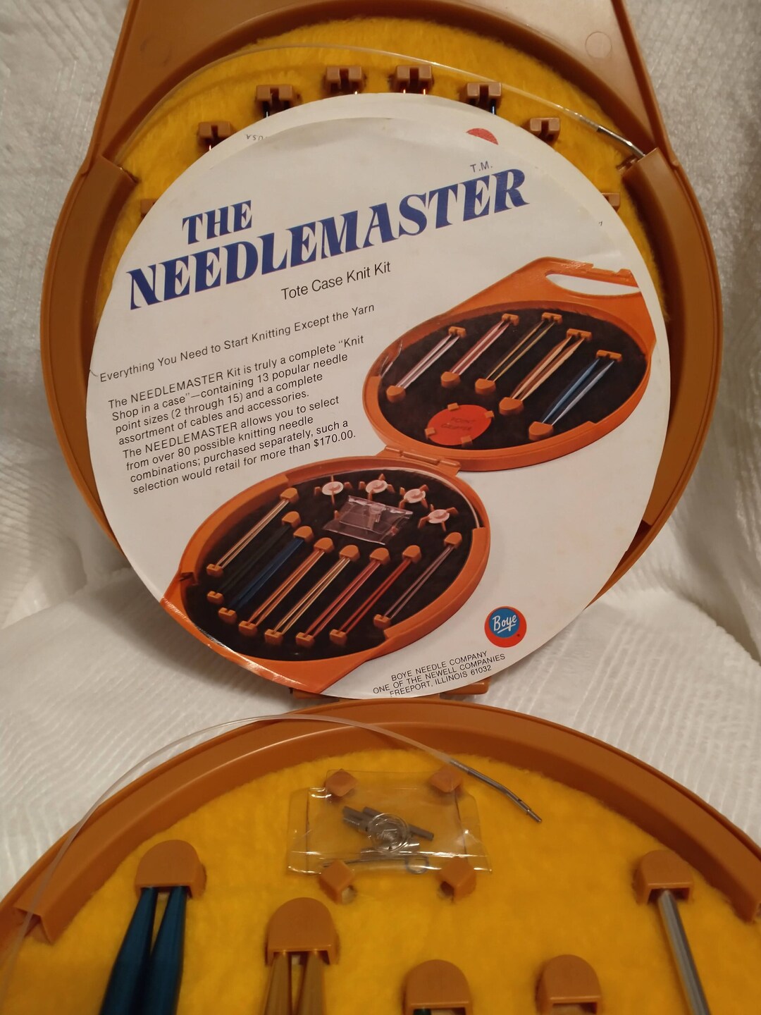 Knitting Set the Needlemaster Tote Case Knit Kit Knitting in the Round Kit Vintage Circular ...