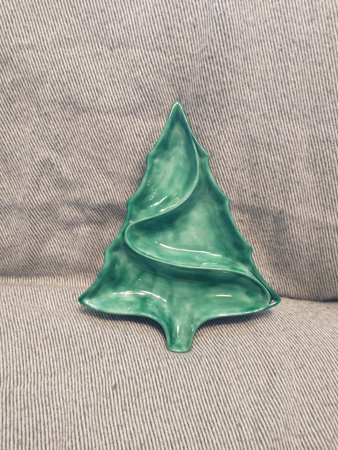 Vintage 70s Atlantic Mold Christmas Tree Platter: Ceramic Divided ...