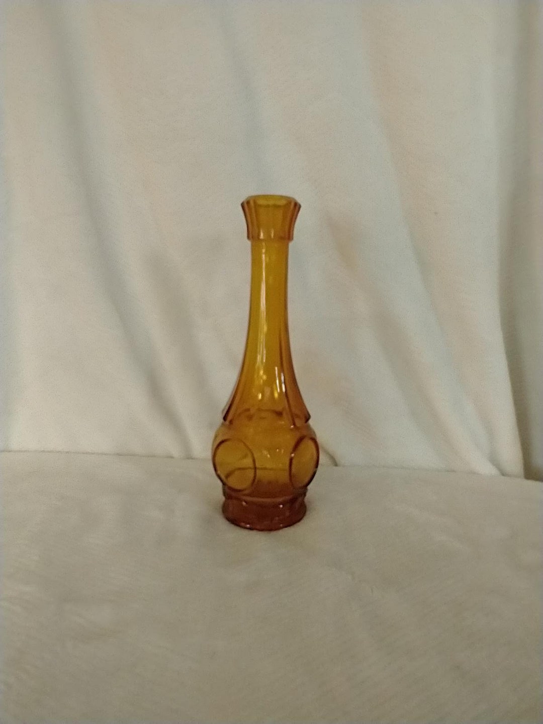 1970s Wheaton Glass Bullseye 9" Vase | Amber Glass 9" Wheaton Vase ...