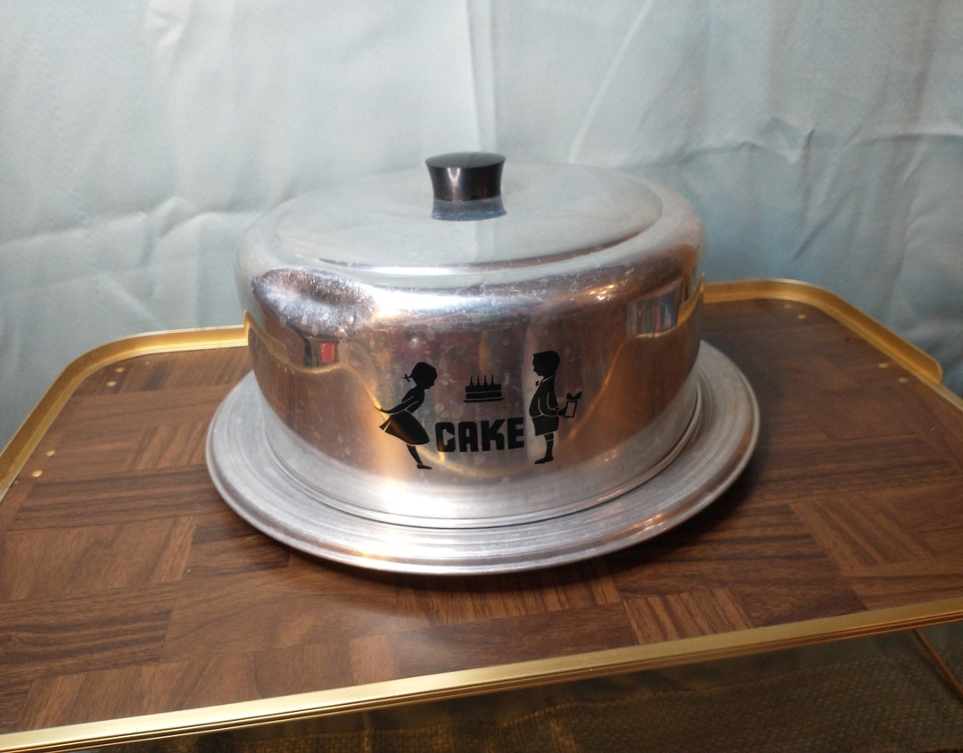 MCM West Bend Brushed Aluminum Cake Stand: Vintage Cake Keeper With ...