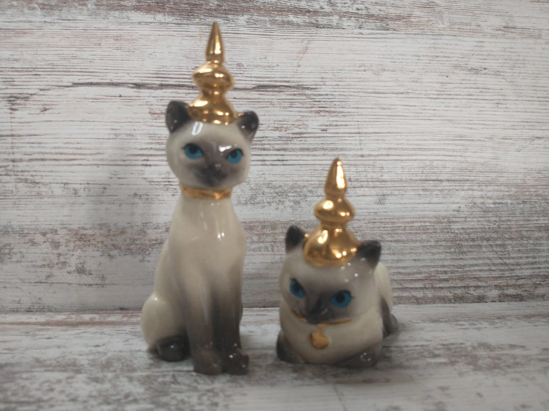 MCM Cat Set of 2 Figurines | Ceramic Figurines of Cat | Vintage ...