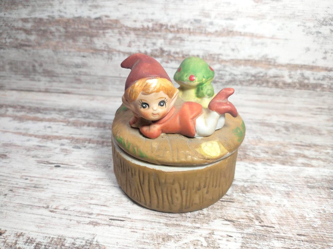 Vintage Homco Pixie Mushroom Box: Ceramic Cottagecore Decor - Etsy