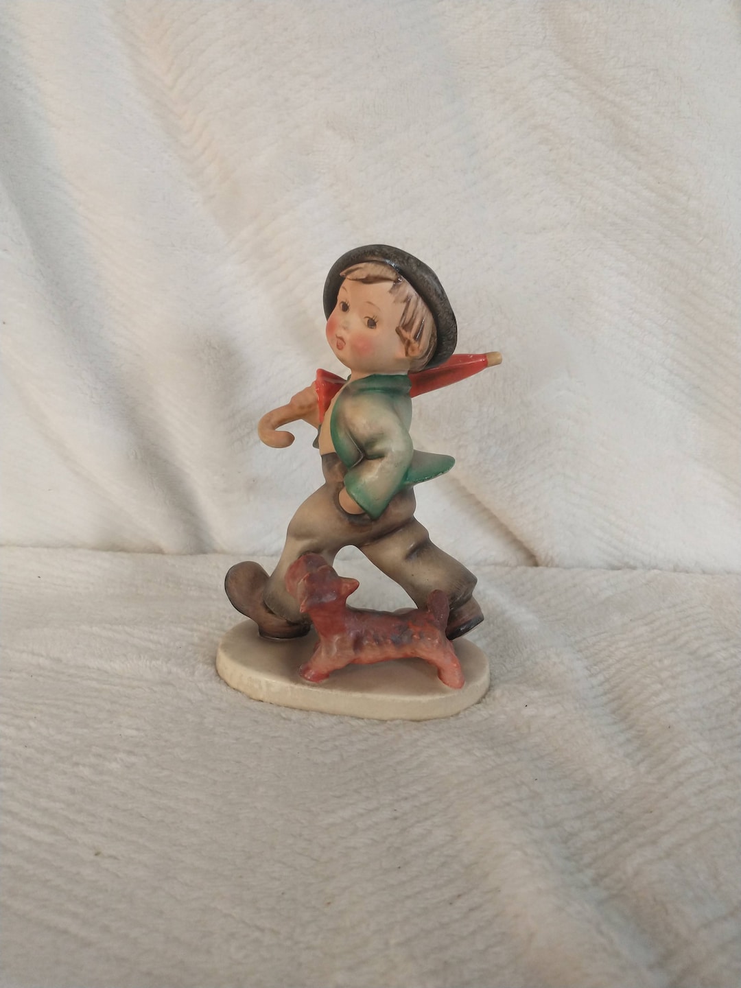 Hummel Style West Germany Boy W/ Dog | Vintage Bisque Porcelain ...