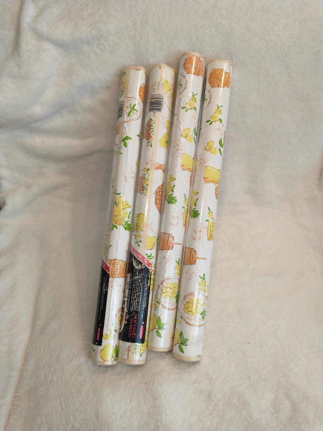 1970s Shelf Paper With Bright Orange & Yellow Kitchen Motif | Vintage ...