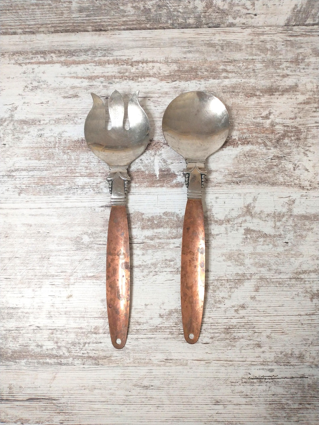 Vintage Coppercraft Guild Salad Serving Set: Copper Handled Utensils - Etsy