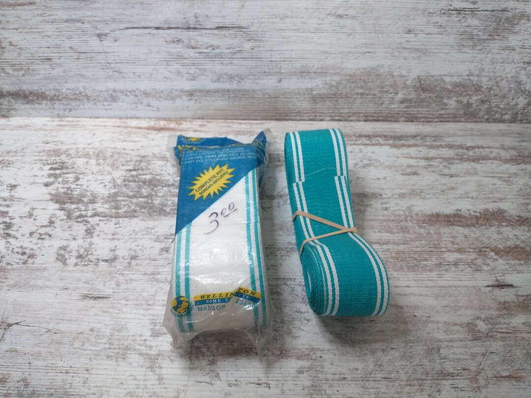 White/aqua Lawn Chair Webbing NOS | Vintage Lounger Lawn Chair Webbing ...