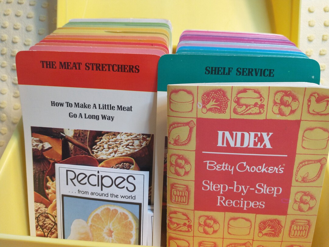 Yellow Betty Crocker Recipe Cards Set | Vintage Recipe Catalog | Retro ...