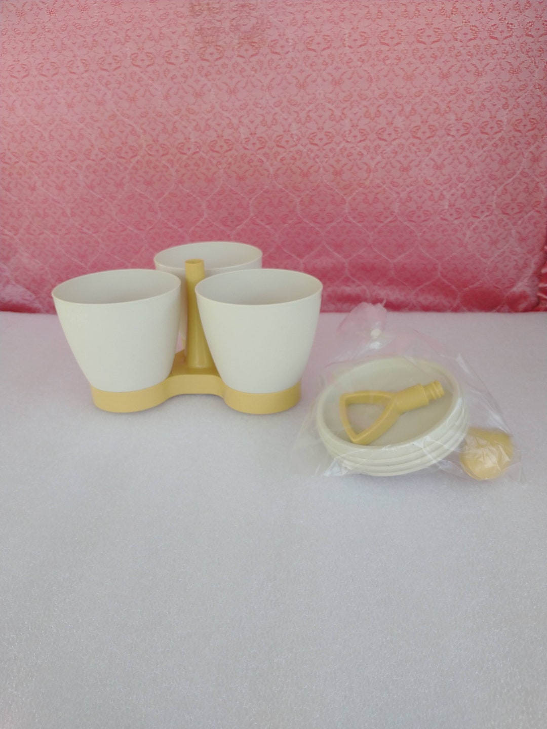 NOS Tupperware Condiment Server With Lids | Vintage Three Compartment ...