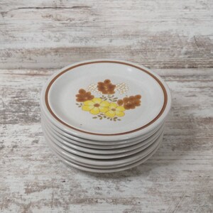 Boho Stoneware Plates | Vintage Nikko Color Stone Yellow Flower Saucer ...