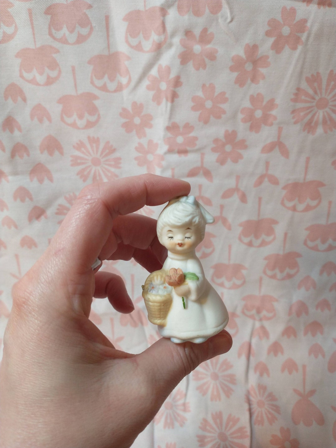 Shadowbox Figurine Girl Mini | Long Eyelash Girl Bone China | Vintage ...