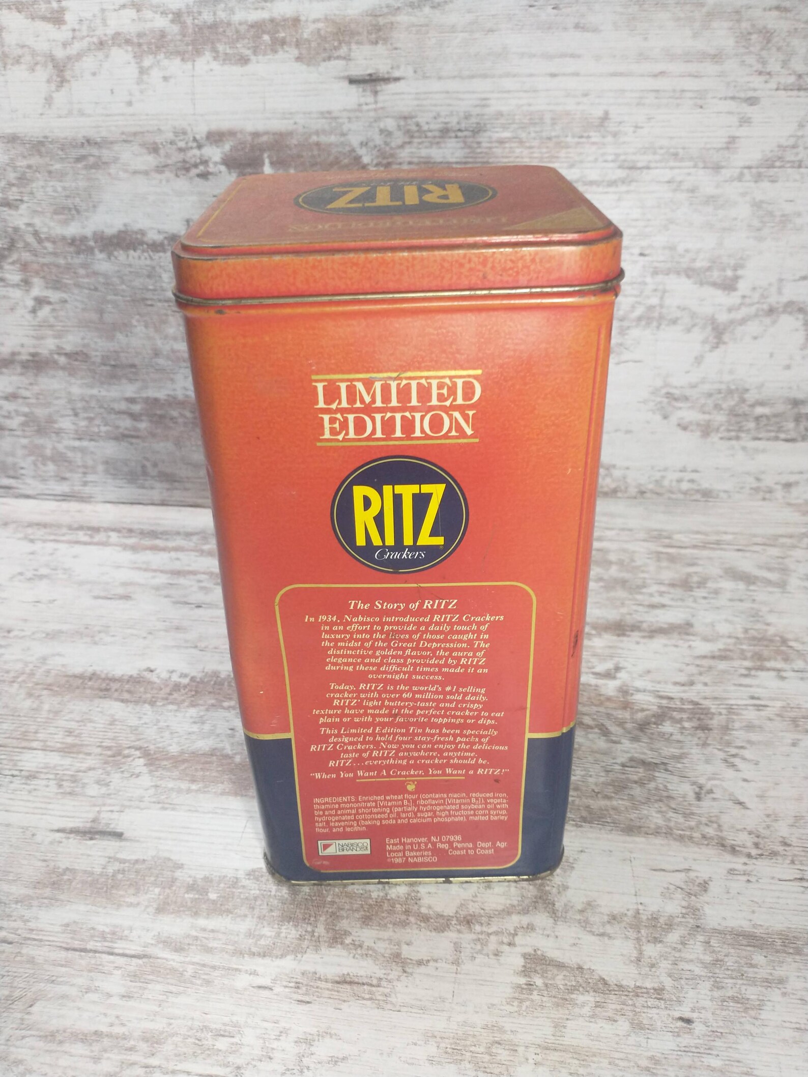 Vintage Nabisco Ritz Cracker Tin: 1970s Farmhouse Kitchen Decor - Etsy