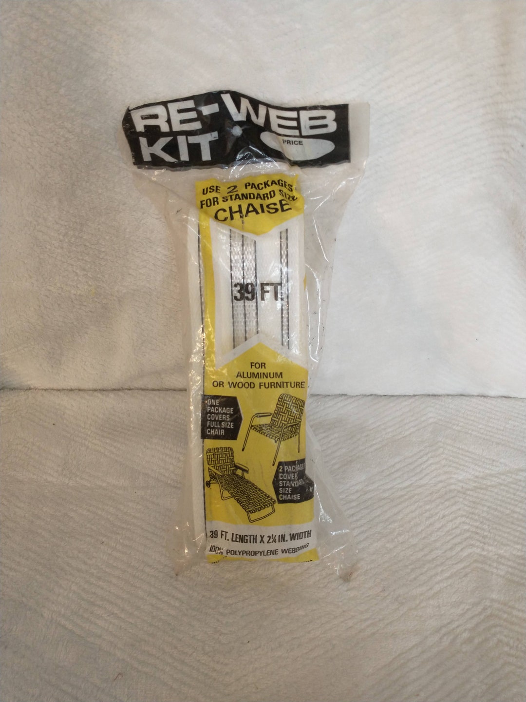 Vintage Lawn Chair Webbing Kit: White & Black, 39 Ft NOS - Etsy