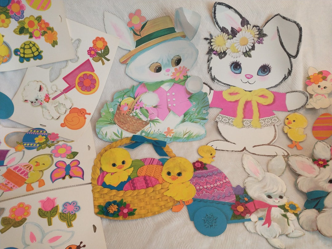 Large Lot of Vintage Easter Cutouts Retro Easter Cutouts Vintage Easter ...
