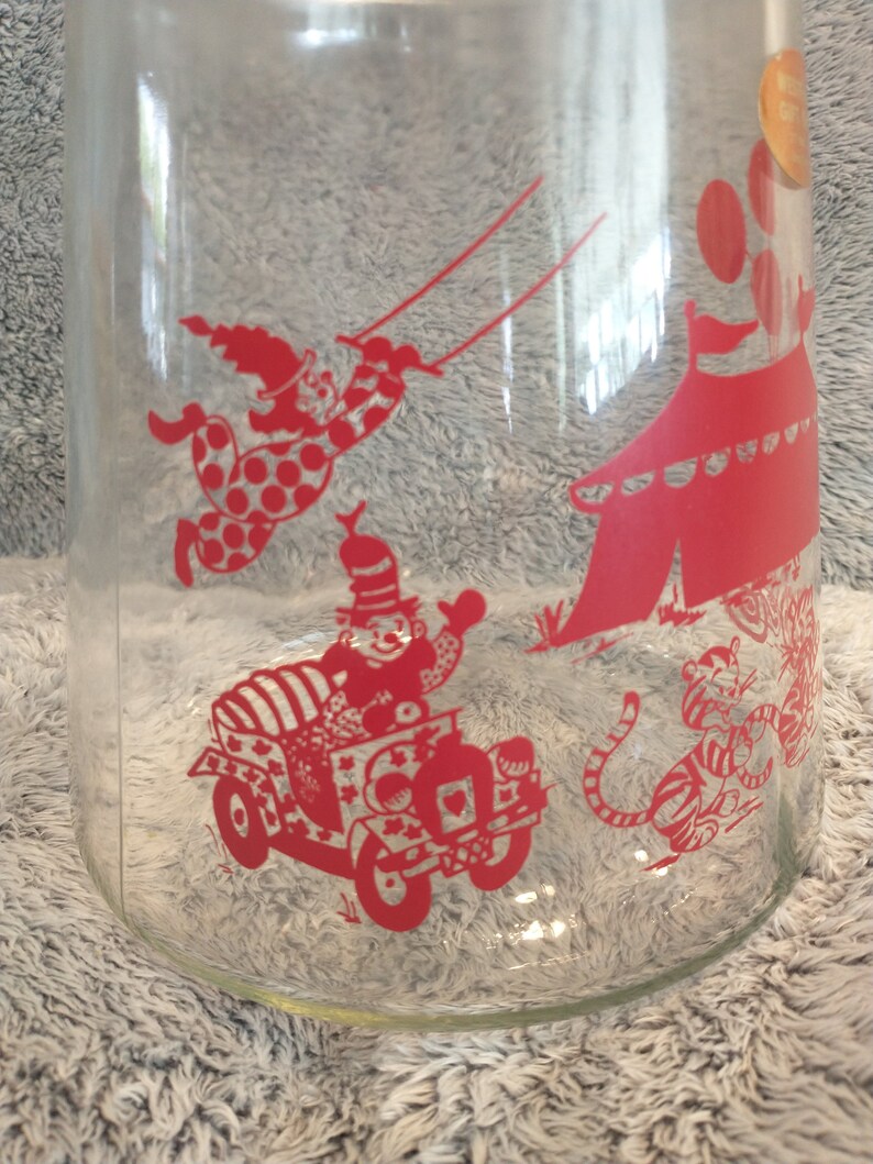 Vintage Bartlett Collins Pokee Circus Jar BASE - Red Motif - Etsy