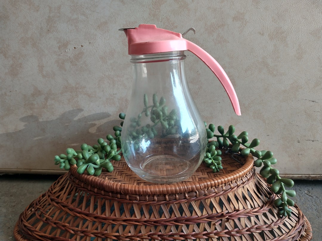 MCM Pink Syrup Dispenser Pitcher | Pink Kitchen Display Pitcher | Retro ...