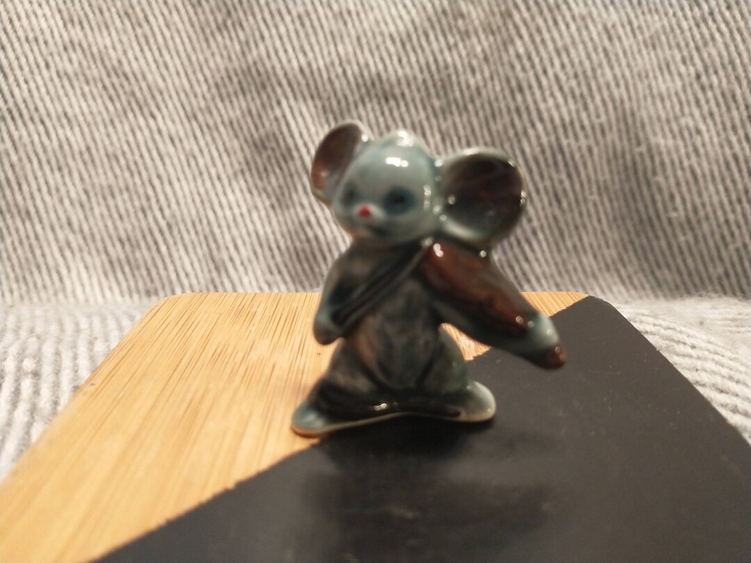 Mouse Figurine Vintage Mouse Playing Instrument Figurine Vintage ...