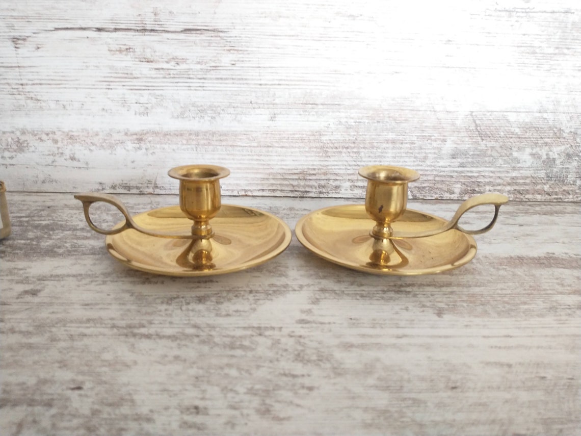 Vintage Holt Howard Brass Candle Holders - Taper Candlestick Pair - Etsy