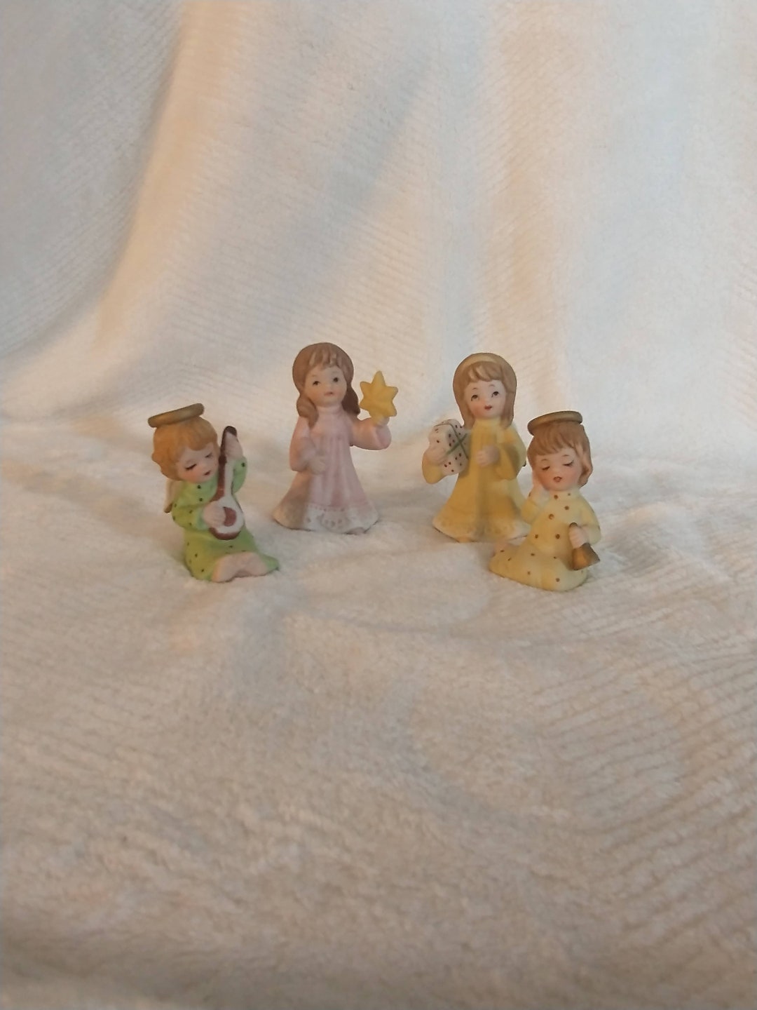 Miniature Angel Figurines Lefton Long Eyelash Angel Figurines Vintage ...