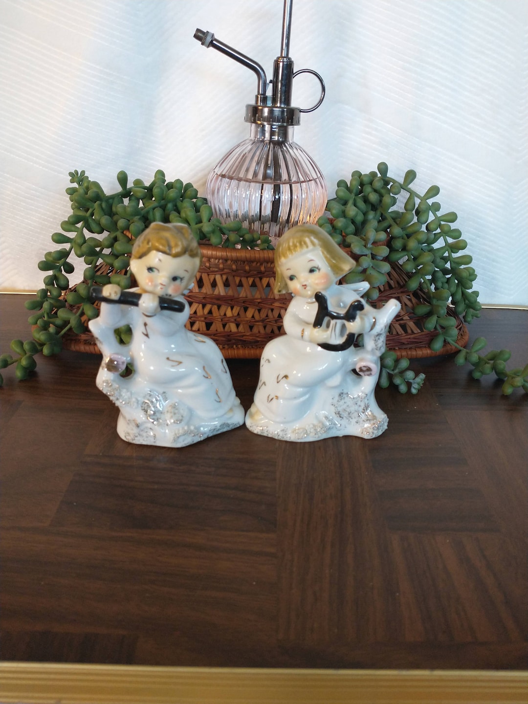Lefton Angel Figurines | Lefton Christmas Angel Pair | Ceramic Angel ...
