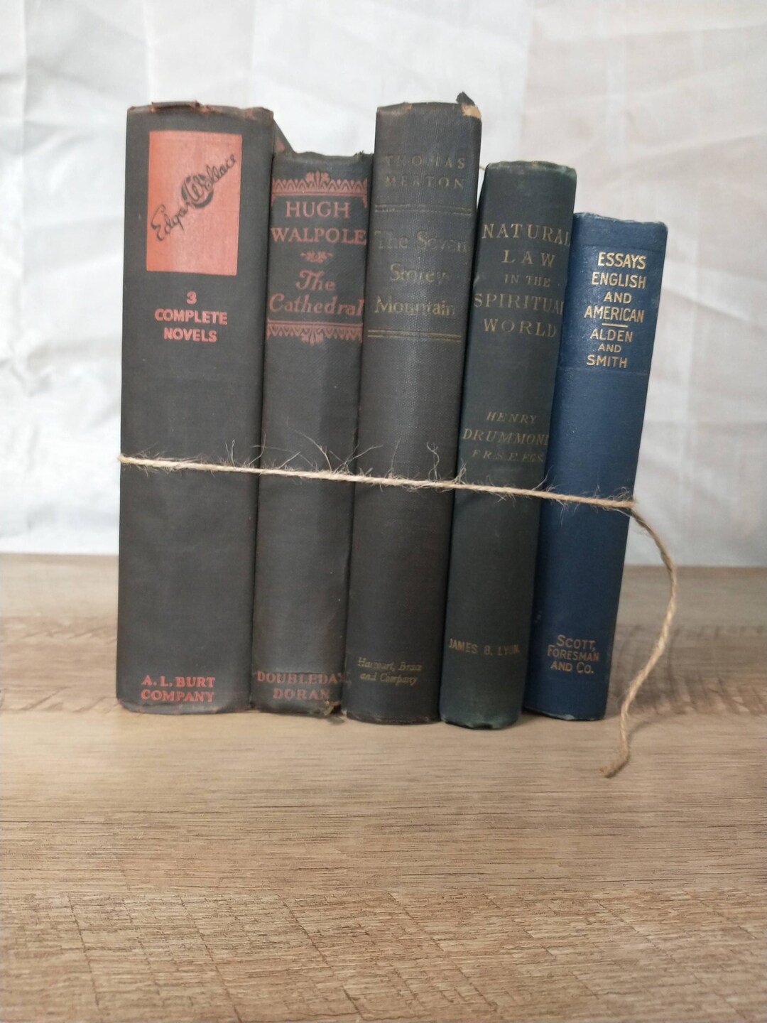 Antique Book Stack Decor | Vintage Dark Colored Stack of Books ...