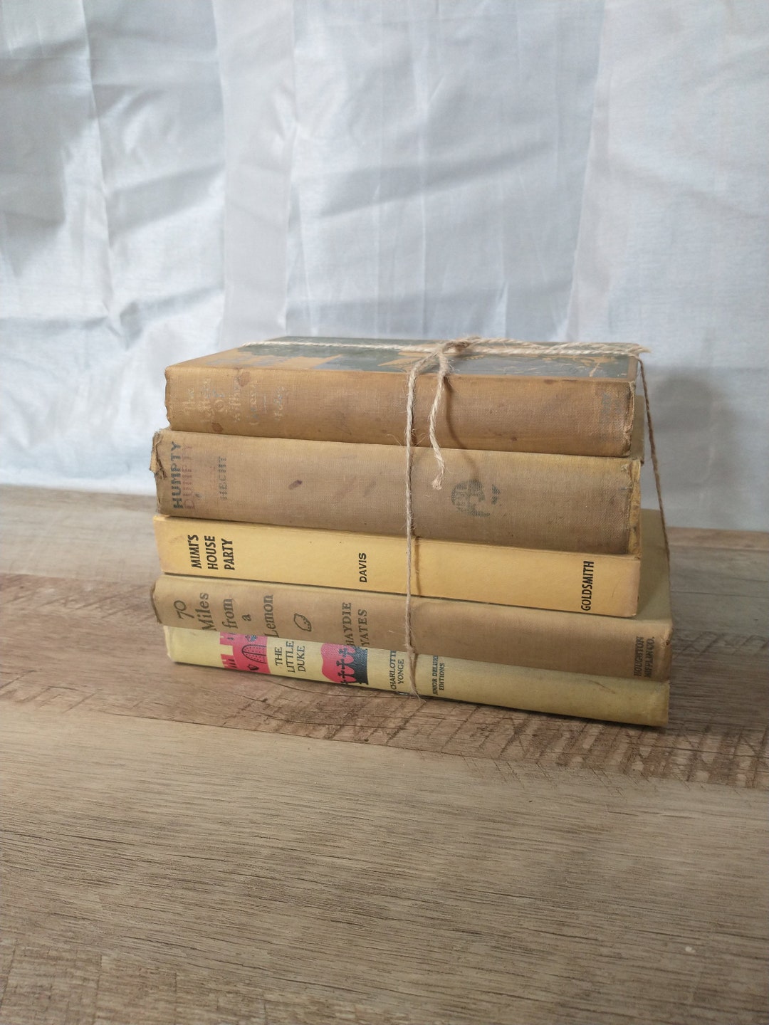 Wedding Book Stack Decor | Vintage Fall Colored Stack of Books ...