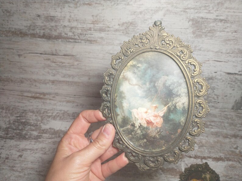 Victorian Velvet Backed Metal Frames: Italian Gilded Age Set of 3 - Etsy