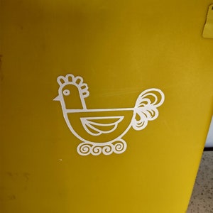 Mid Century Yellow Chicken/rooster Bathroom Trash Can | Mid Mod Waste ...