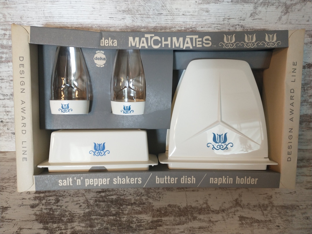 NOS Deka Matchmates Cornflower Blue and White Gift Set | Vintage ...