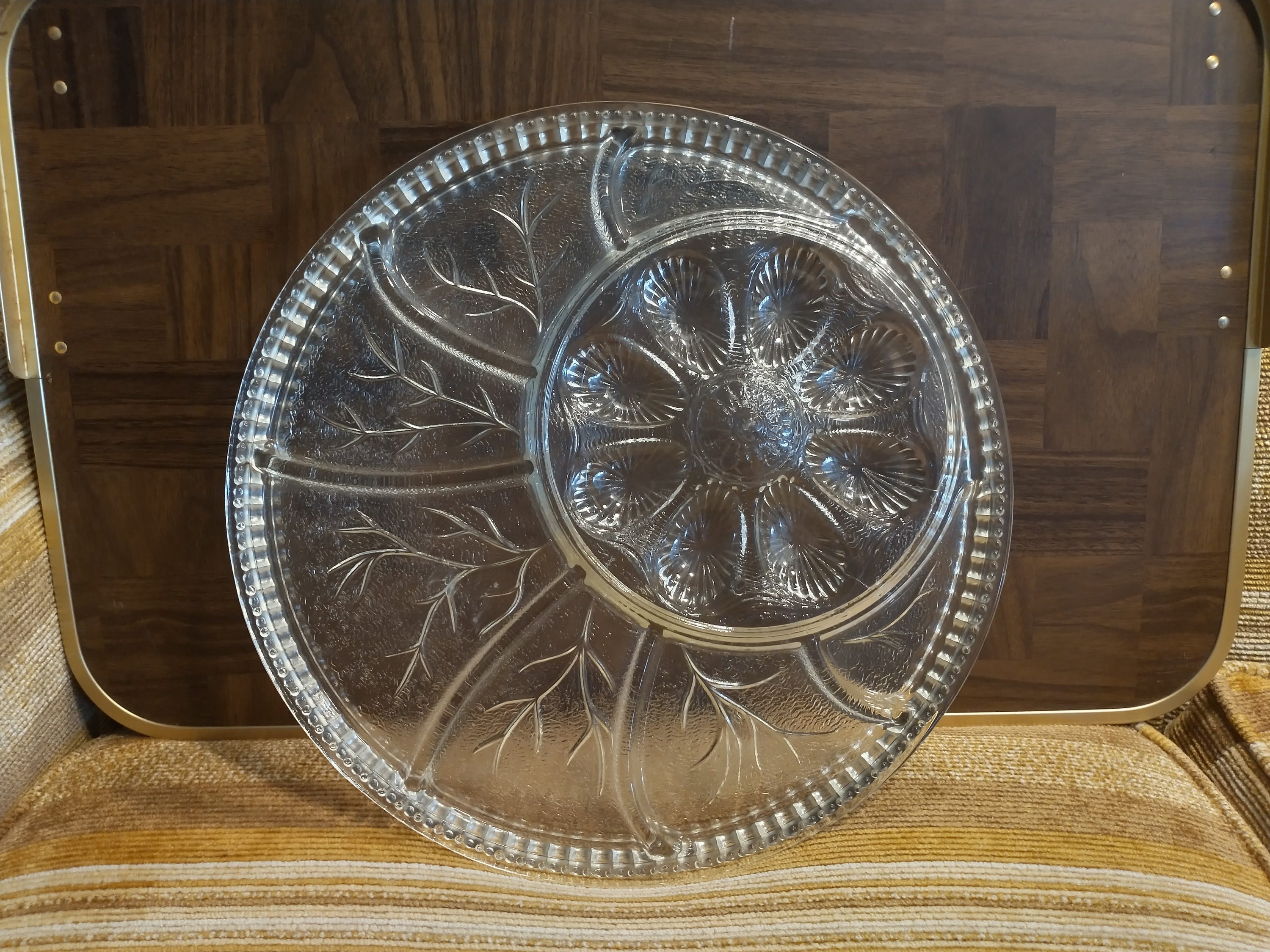 Vintage Indiana Clear Glass Deviled Egg Plate: 15" Holiday Charcuterie ...