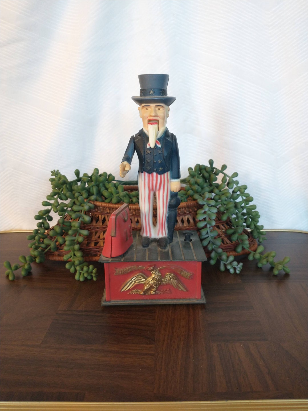 Uncle Sam Coin Drop Bank | Vintage Americana Uncle Sam Dropping Coin in ...
