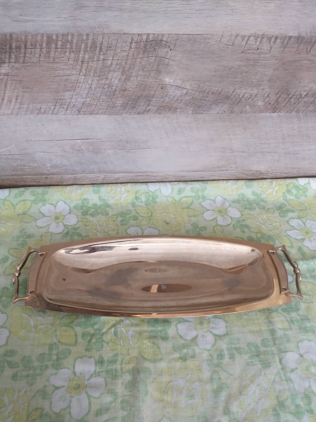 Vintage Kromex Gold Serving Tray With Deco Handles - MCM Barware - Etsy