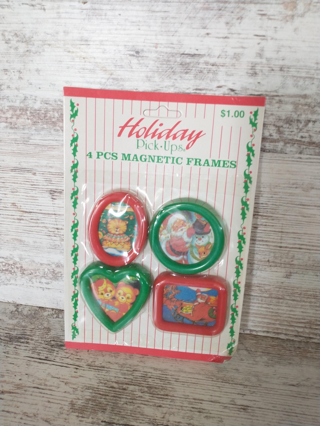Plastic Christmas Magnetic Frames Collection | Vintage Holiday Magnets ...