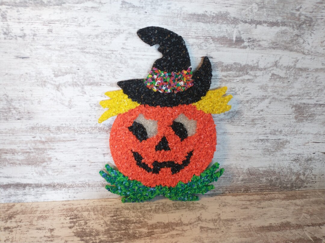 Vintage Melted Plastic Halloween Wall Hanging | Vintage Popcorn ...