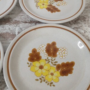 Boho Stoneware Plates | Vintage Nikko Color Stone Yellow Flower Saucer ...