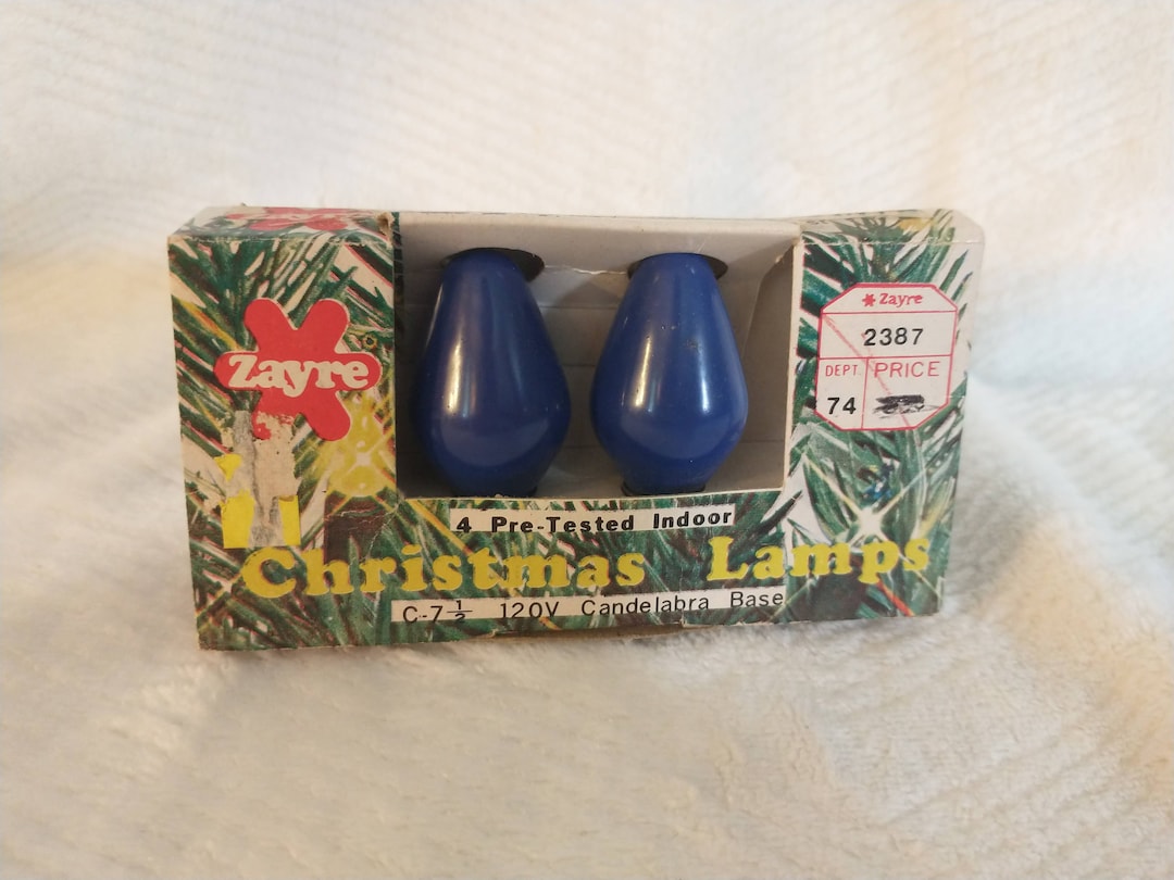 Zayre C7 1/2 Christmas Bulbs | Vintage NOS Blue Christmas Bulbs | Retro ...